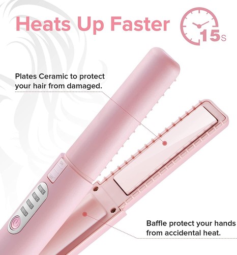 Mini Hair Straightener Cordless Portable Flat Iron for Daily Use Bangs ...
