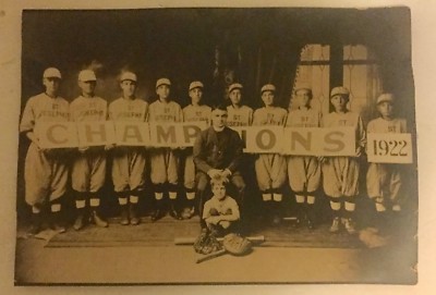 1922 BASEBALL TEAM PHOTO St. JOSEPHS CHAMPIONS Dated 1922 Original ...