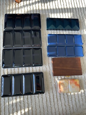 9 MEEDEN &more Empty Watercolor TinPalette, Large Metal Paint Box 12,26 ...