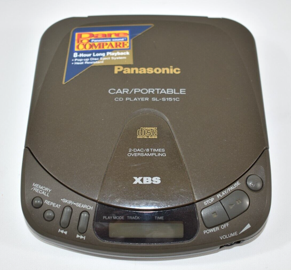 Panasonic SL-S151c Portable Car CD Player XBS Japan 1993 Headphones ...