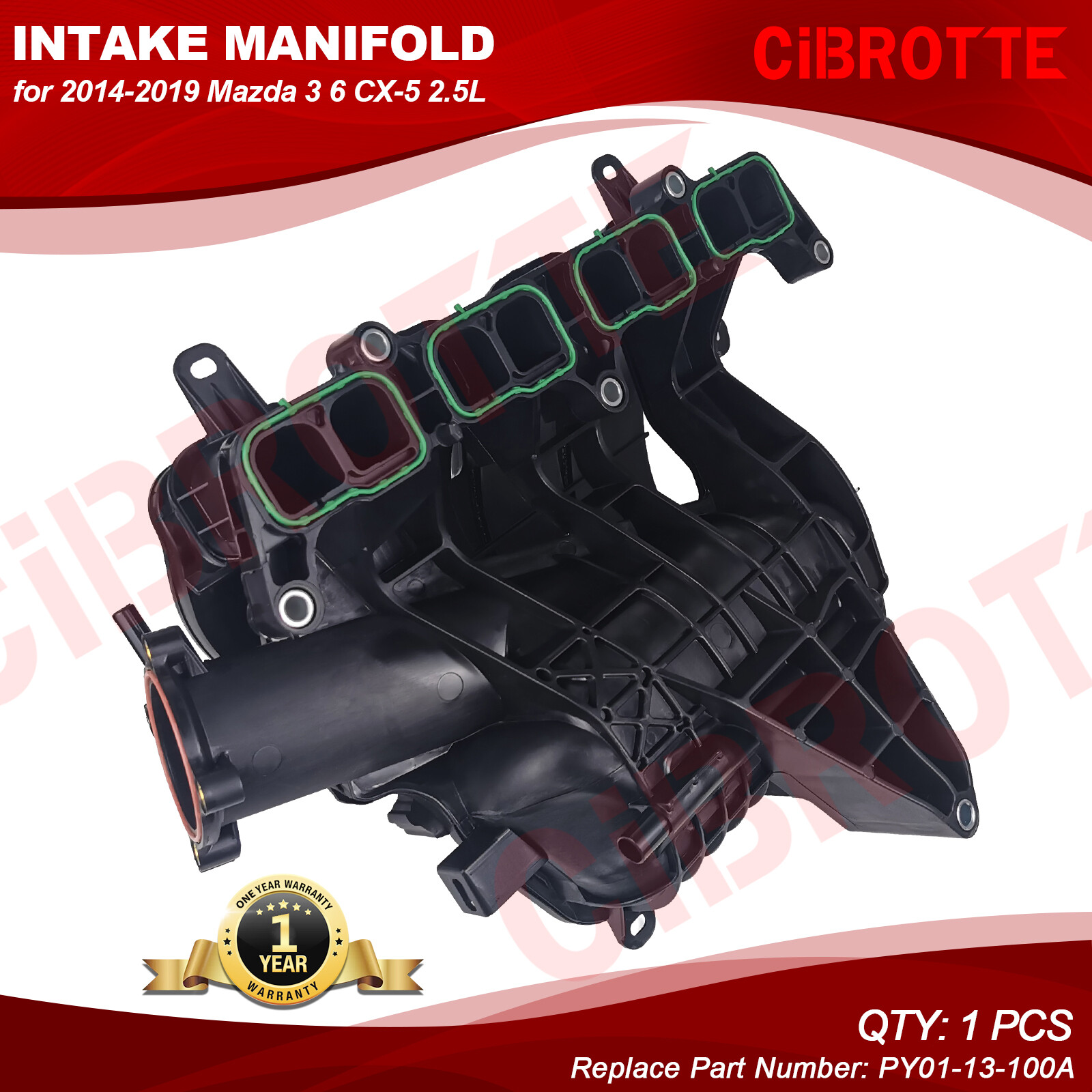 ⭐Engine Intake Manifold w/ Seal for 2014-2019 Mazda 3 6 CX-5 2.5L PY01 ...