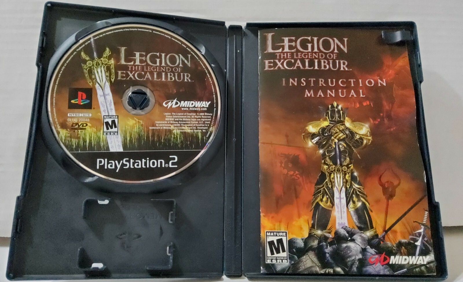 Legion The Legend of Excalibur PlayStation 2 Manual/Disc 2002 Rated M ...