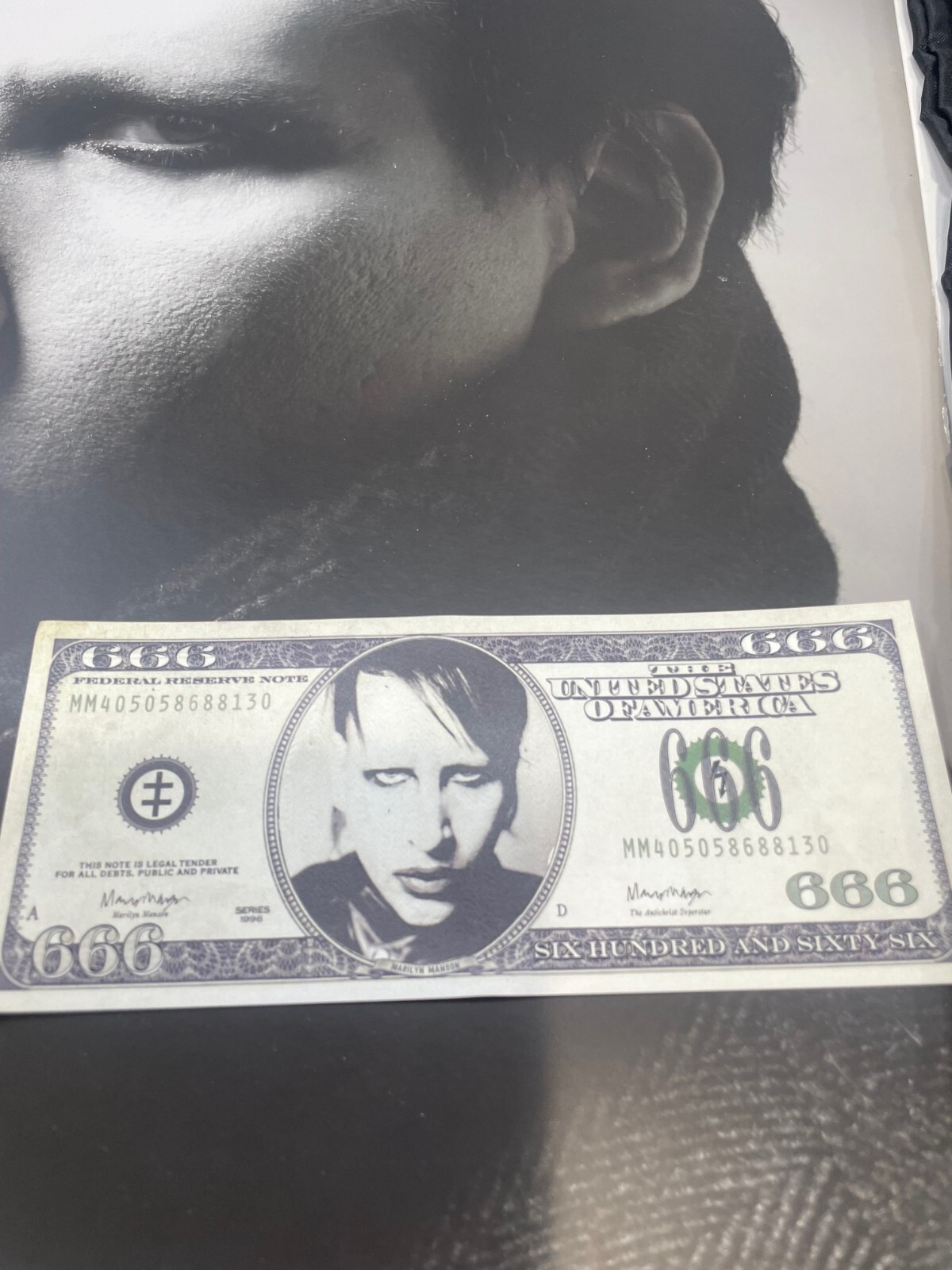 Marilyn Manson backstage VIP tour Merch. $666 bank Note | eBay