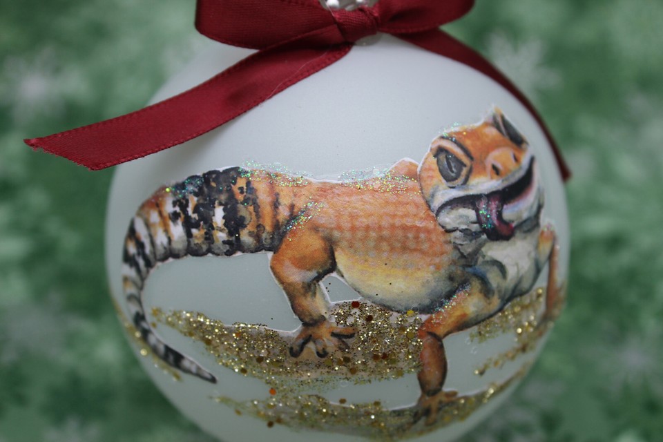 A045 Hand-made Christmas Ornament exotic pet reptile leopard gecko ...
