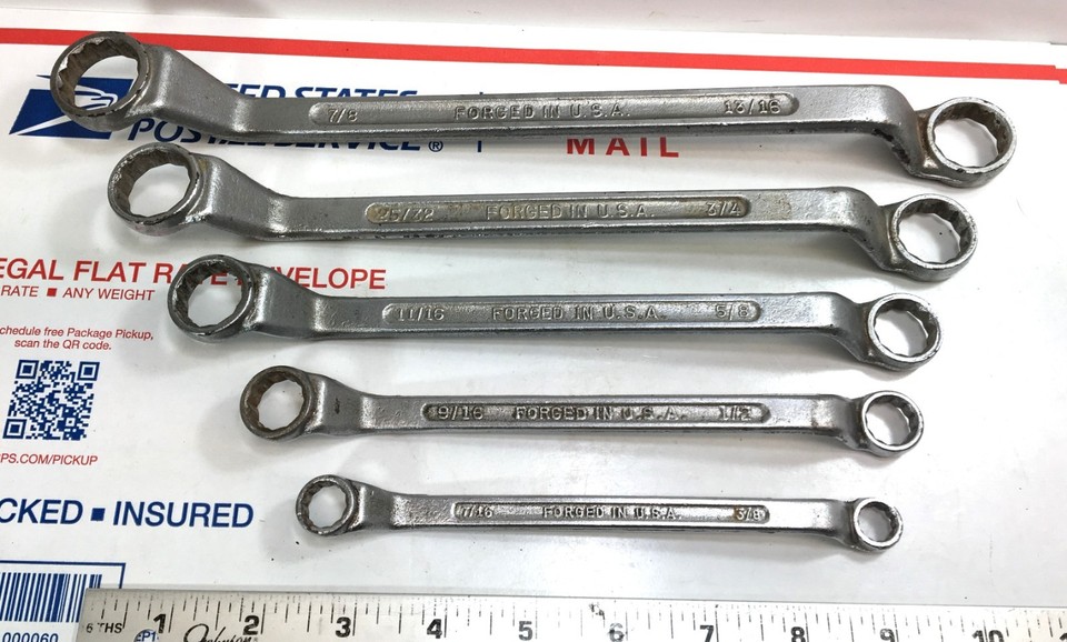 Vintage Dunlap Mechanic Double Box End Off Set Wrenches - USA - (5) pc ...