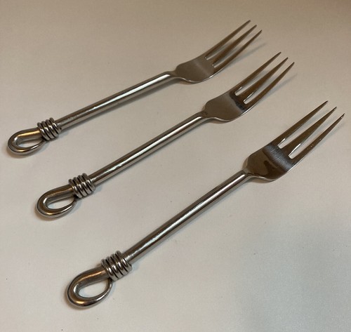 Lot 3 Gourmet Settings TWIST Loop End 18/10 Stainless Steel Flatware 8. ...
