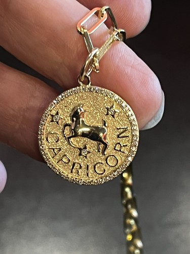 14K Diamond Zodiac Capricorn Pendant Necklace | eBay