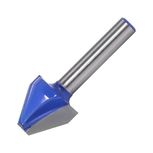 1/4 Shank V Groove Router Bit 60 Degree Flat Bottom Carbide Cutter Ø19 ...