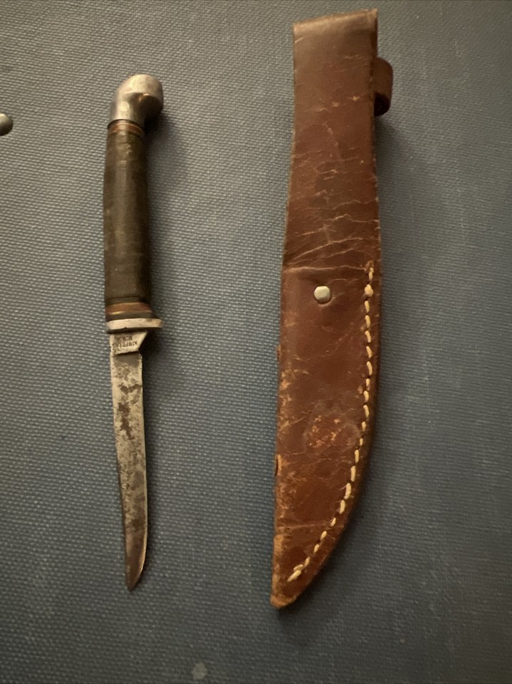 Vintage Kinfolks Knife with Leather Sheath #333 blade | eBay