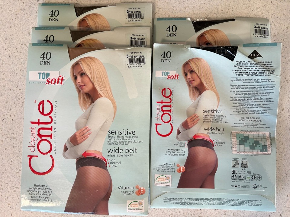 Conte Top Soft 40 den - Wide belt Microfibre Women Pantyhose 5 pair lot | eBay