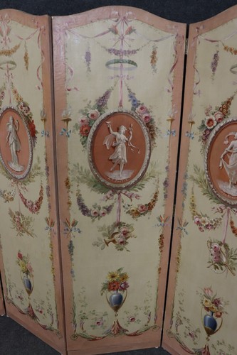 Fantastic Hand-Painted 4 Panel Classical Romantic Screen Room Divider ...