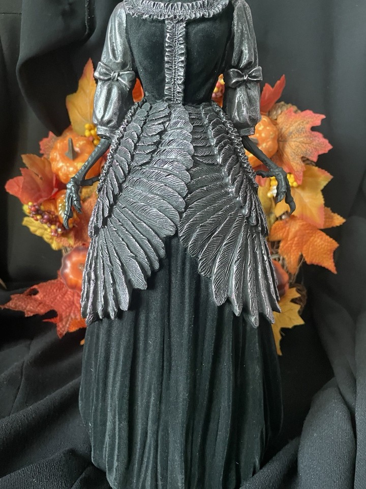 TK Maxx Halloween large Gothic Raven Lady Figurine Black Bird Woman ...