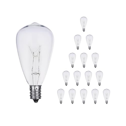 15 Pack ST38 Replacement Bulbs, 5W Incandescent Warm 15 ST38 ...