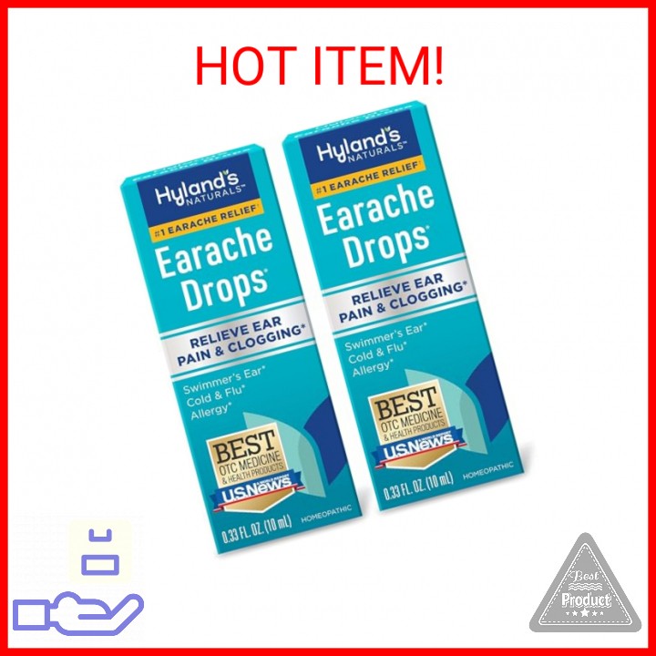 Hyland's Earache Drops, Natural Relief of Swimmer's Ear, Cold and Flu ...