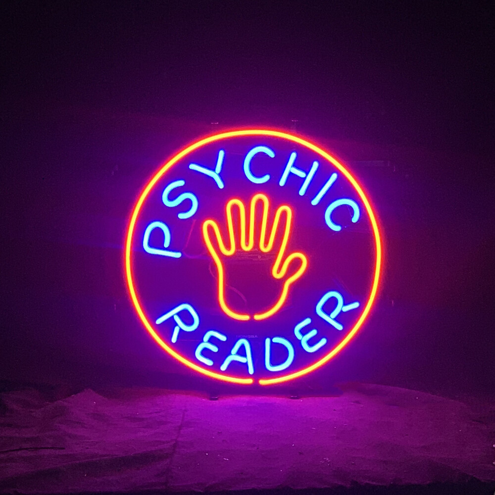 Psychic Reading Gift Decor Handcraft Neon Light Sign Glass Wall Man ...