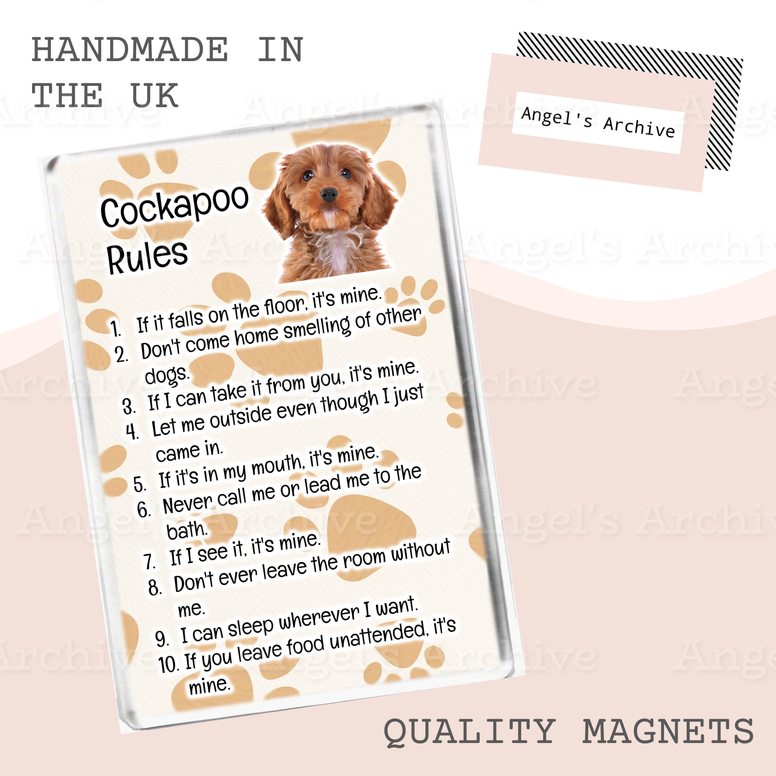 COCKAPOO RULES FUNNY DOG QUOTE LARGE FRIDGE MAGNET NOVELTY GIFT | eBay UK