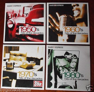 HITS OF THE DECADES DAILY EXPRESS 4 PROMO CDS 1950s -1980s(FREE UK POST ...