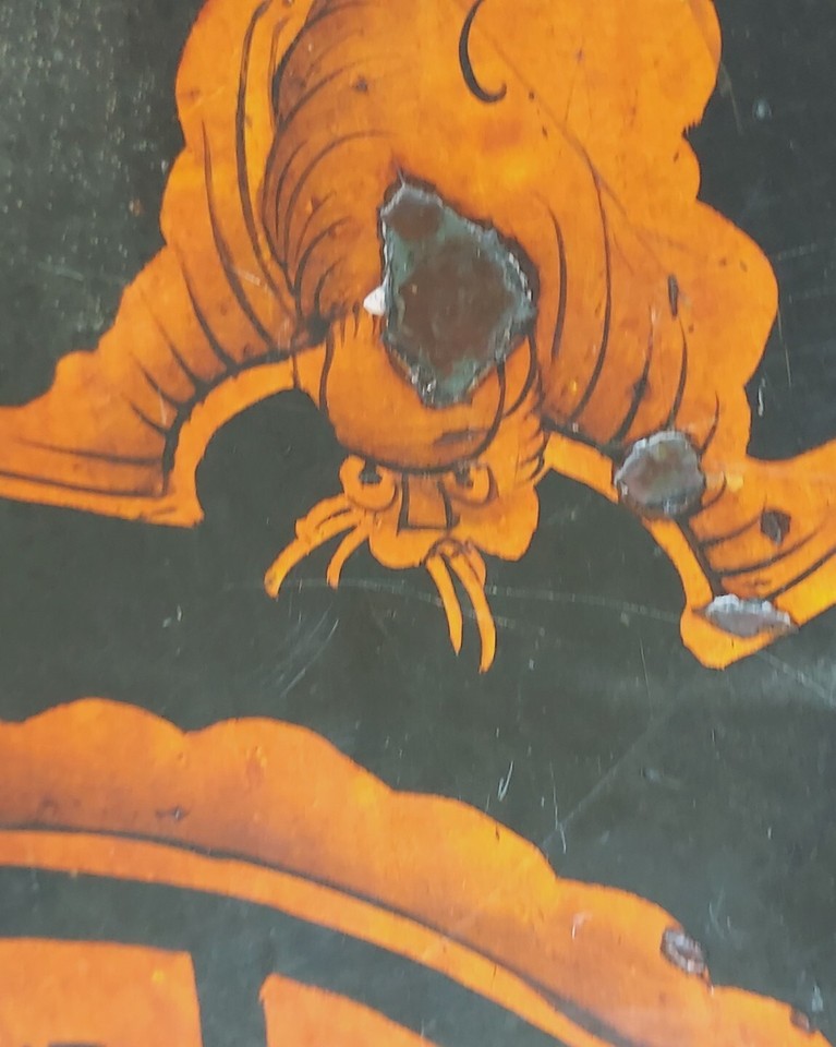 Antique Chinese Laquer Box Bats 1800 Lucky Long life Shou Black gold 5 ...