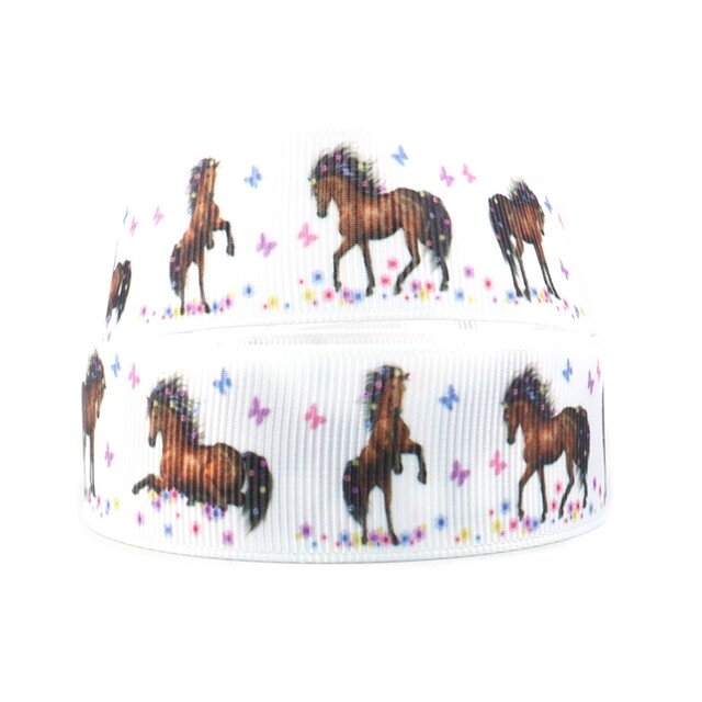 Horses Grosgrain Ribbon 22mm widths 1m 2m 5m length White | eBay UK