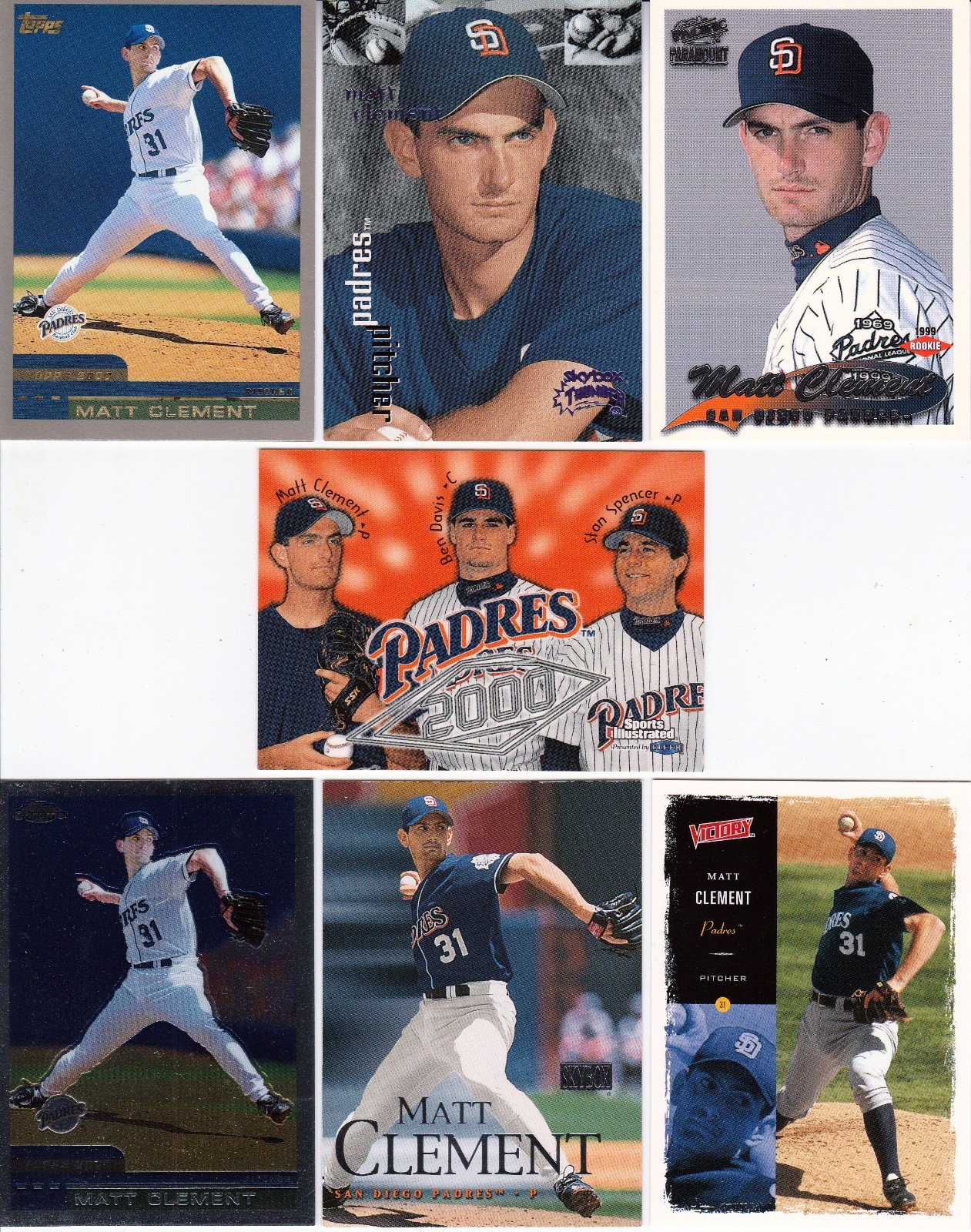 ⚾ 20 + different MATT CLEMENT cards lot 1998 - 2002 Padres Marlins Cubs ...