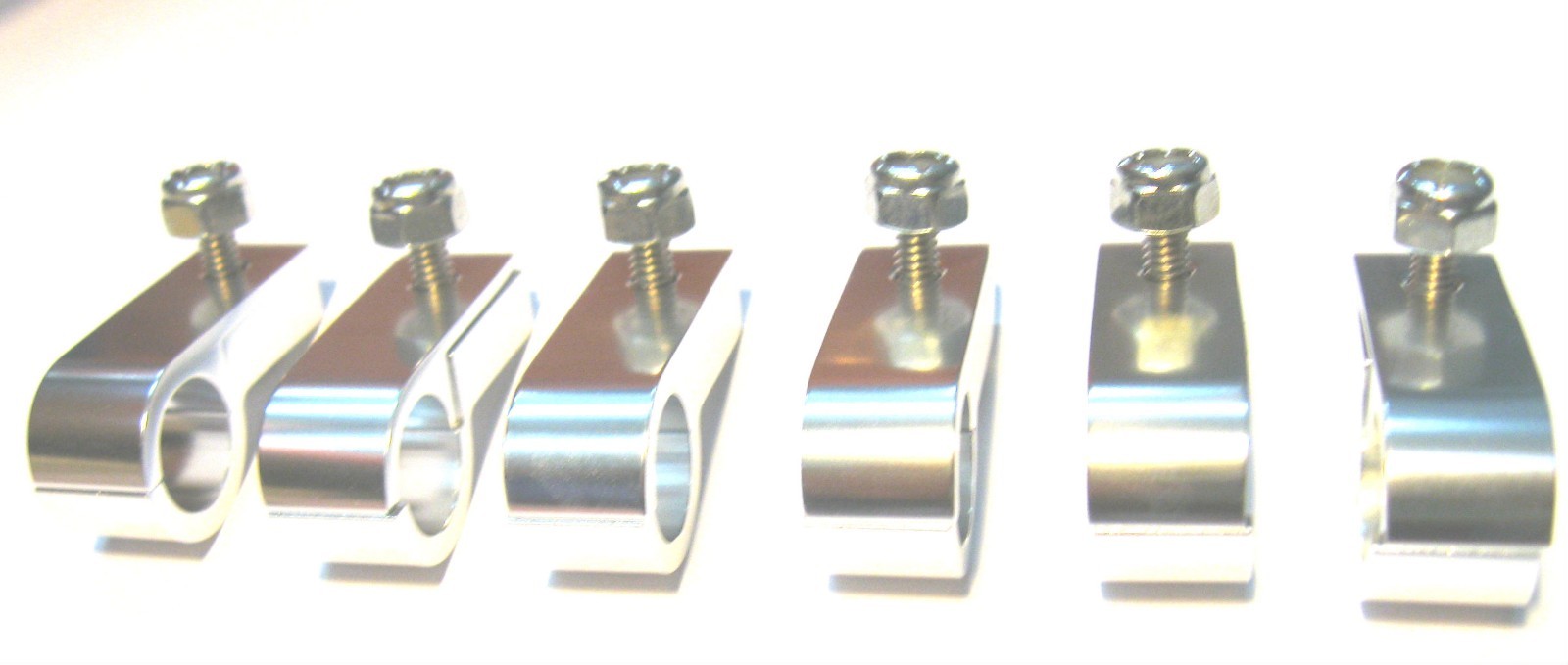 Line Mounting P Clamp 1/2" I.D. SimChrome Show Polished Silver Alum 6 ...