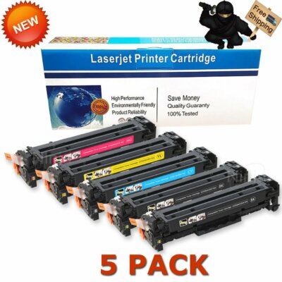5x CE410A Toner Cartridge Set for HP 305A LaserJet Pro 400 Color M451nw ...