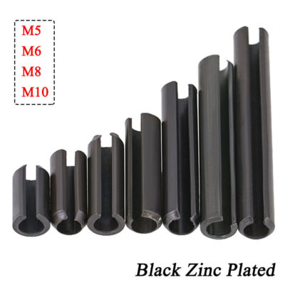 Slotted Spring Tension Pins Roll Pin Ø 5mm-10mm Black Zinc Plated Steel ...