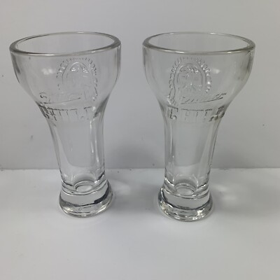 2 Small MILLER CHILL BEER GLASSES WITH THUNDERBIRD EMBLEM 4.5" Tall | eBay