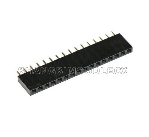 50PCS 16 Pin Single Row Female Straight Header Strip 2.54mm Pitch NEW ...
