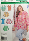 UNCUT-Simplicity Pattern #1461-Women's Tunic/Neck & Sleeve Variations ...