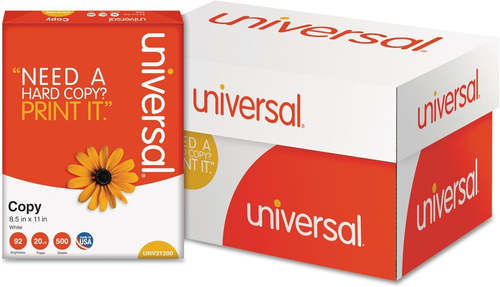 Universal 21200 Copy Paper, 92 Brightness, 20Lb, 8-1/2 X 11, White ...