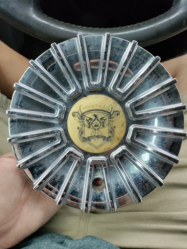 1) MYSTIKOL Wheels rims C-007 CHROME Center Cap single hub cover emblem ...