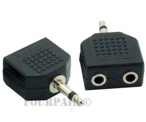 3.5mm Mono Y Splitter Audio Adapter - 1/8" Male Plug to (2) Dual Female ...