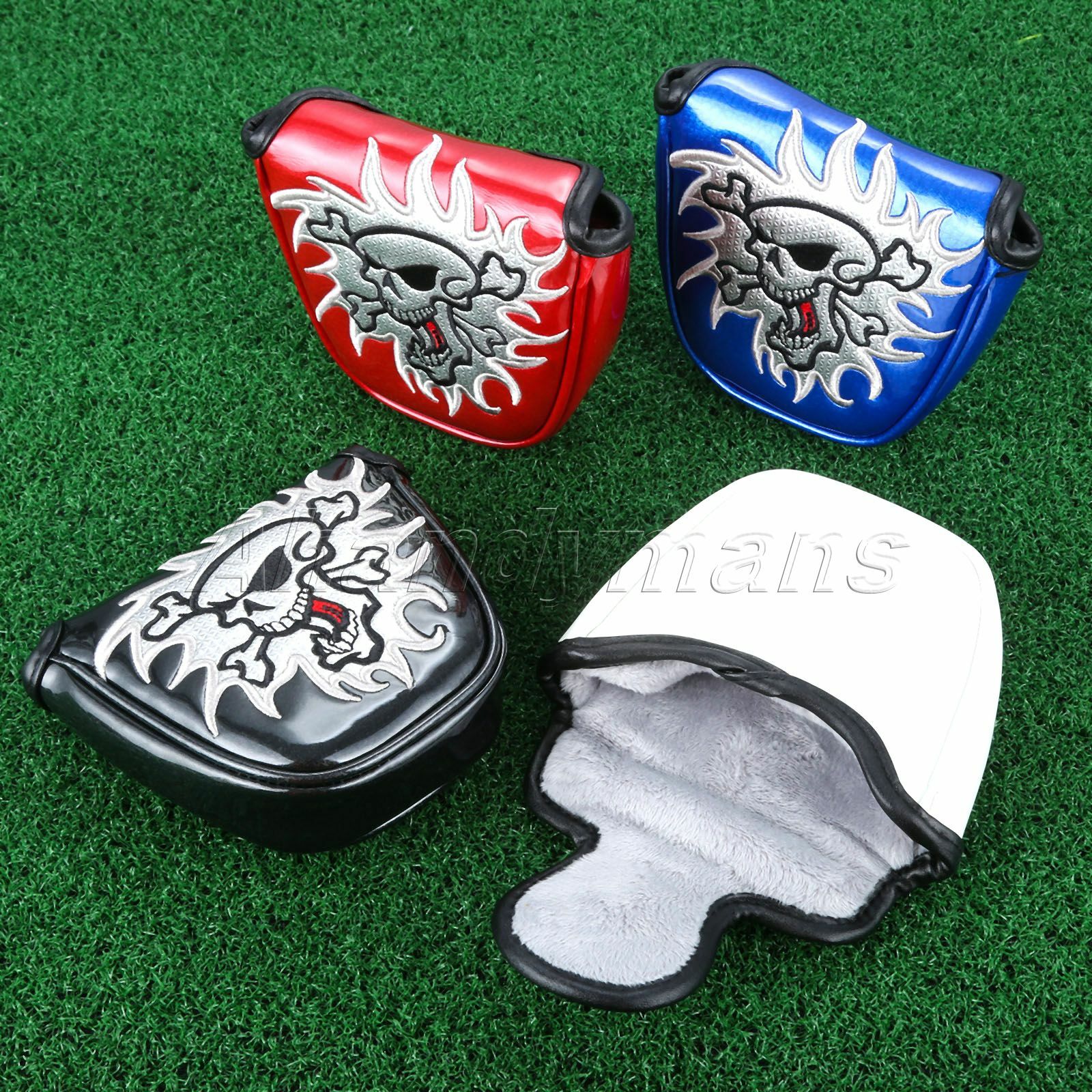Cool Skull Pattern Mallet Style Golf Putter Head Cover Magnetic Putter ...