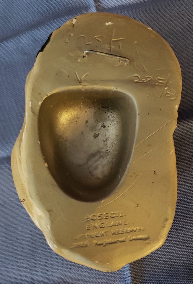 Vtg Bosson England, Artist Signed Tribal Chalk Ware Portrait Bust Wall ...