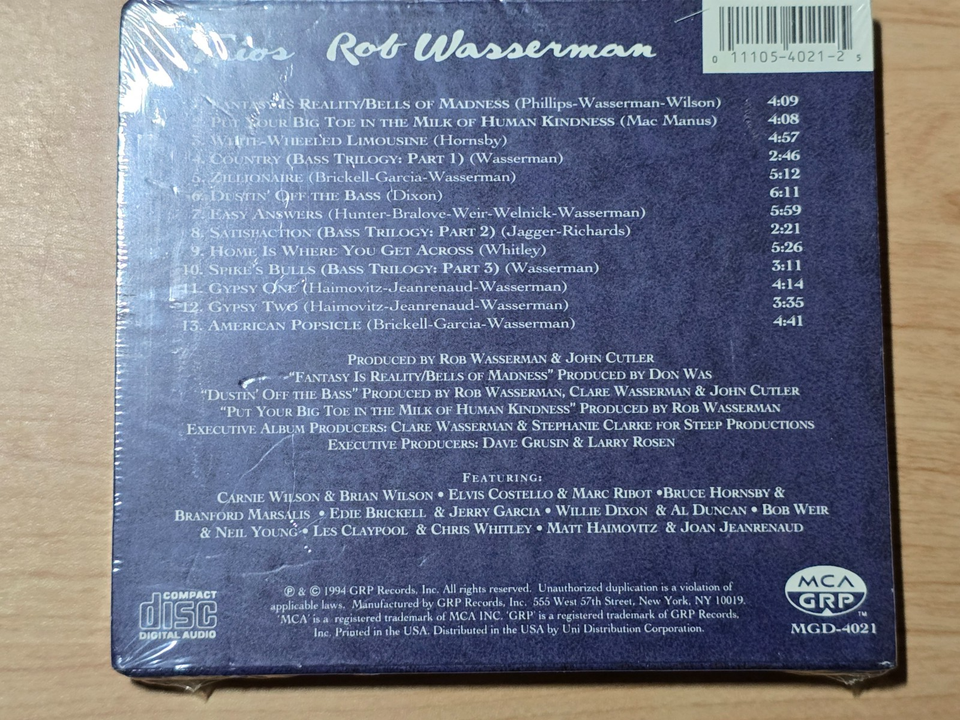 Rob Wasserman Trios CD Brian Wilson Carnie Neil Young Jerry Garcia NEW ...