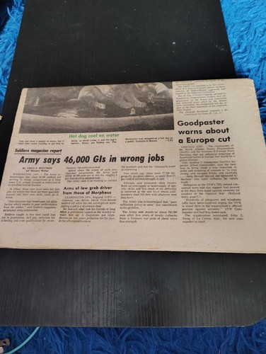 Stars and Stripes" newspaper from August 24, 1974, reporting on the GI ...