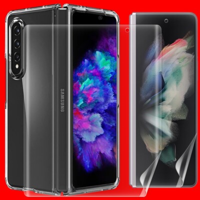 Heavy-Duty Screen Protector + Hard PC Cover f Samsung Galaxy Z Fold 3 ...