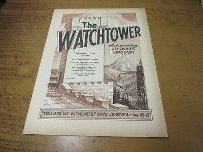 the WATCHTOWER Jehovah's Witness Journal 1969 September 1 | eBay