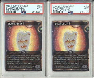 Investor Lot x2 Brassman's Will Foil Kickstarter Kryptik TCG Genesis ...