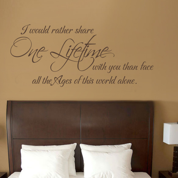 Wedding Love Wall Sticker One Lifetime Saying Vinyl Art bedroom Home ...