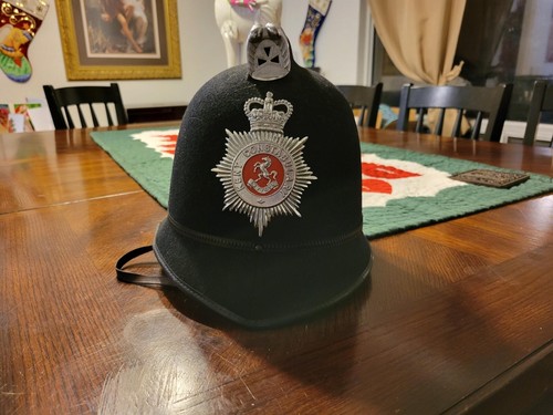 Vintage Kent Constabulary English Bobby Police Hat Helmet British | eBay