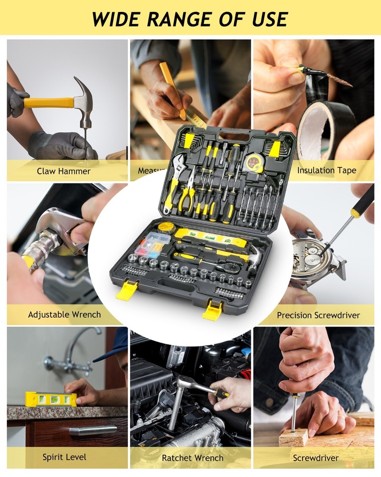 Acmount Tool Kit Set 145 Pcs, Home Portable General Repair Basic Hand ...