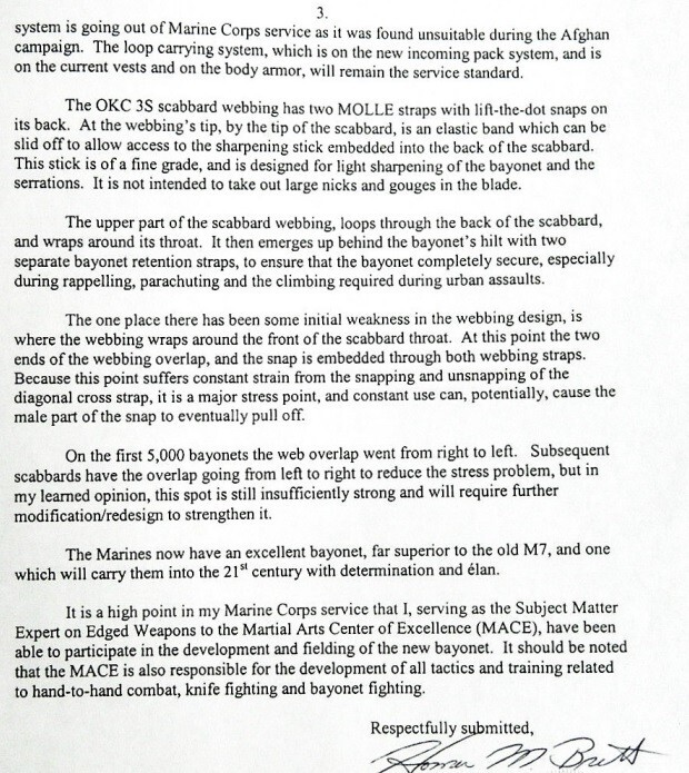 Vintage Military Knife OKC3S USMC Marine Corps Bayonet Ontario Knife Co ...