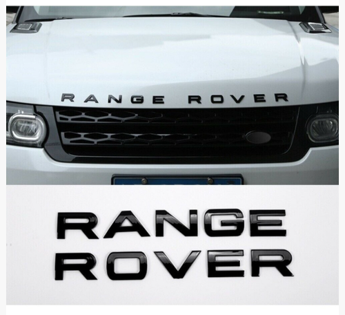Range Rover Bonnet & Boot Gloss Black Badge GENUINE Lettering Emblem UK ...