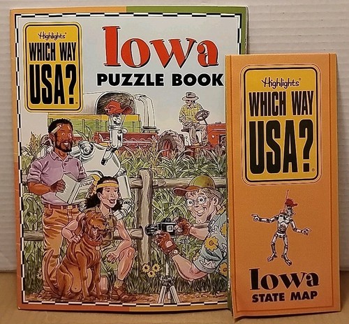 Highlights Which Way USA? IOWA - Illustrated Paperback Puzzle Book w ...