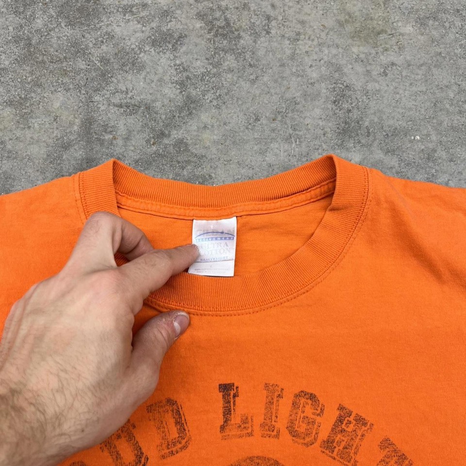 vintage bud light alcohol beer orange cabana tavern shirt size large | eBay