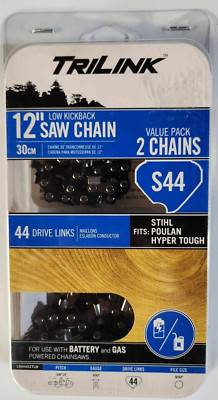TriLink S44 Replacement 12" Low Kickback 2-Saw Chain Value Pack 44 Drive Links | eBay