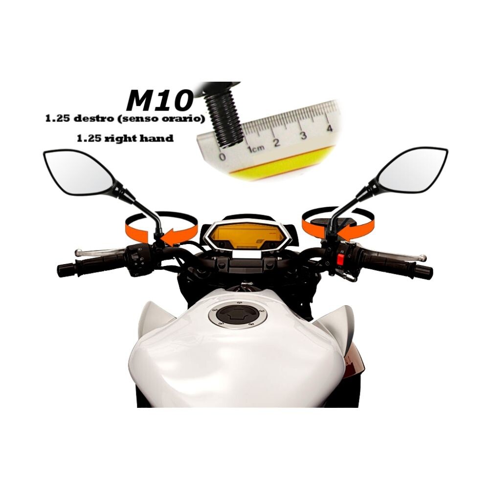 COPPIA SPECCHIETTI LIMITS M10 LOGO ROSSO TRIUMPH 955 SPEED TRIPLE 1999 ...