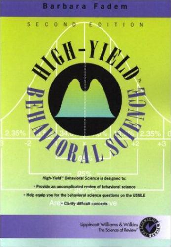 High-Yield Ser.: Behavioral Science by Barbara Fadem (2001, Perfect ...